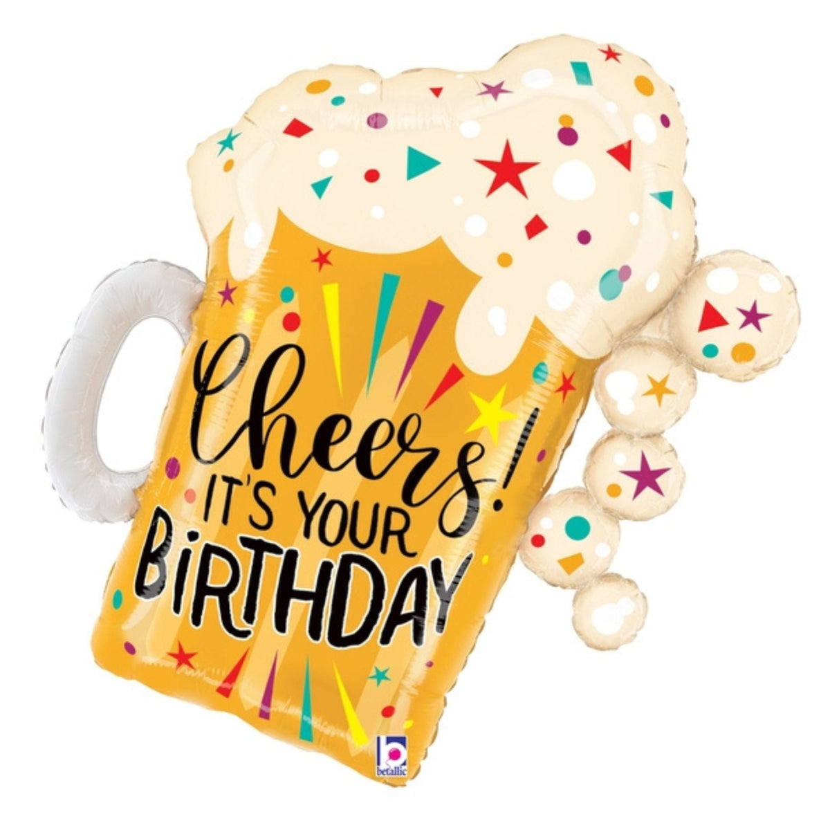 Birthday Confetti Beer Mug Foil Balloons | partyHAUS – Table Sugar